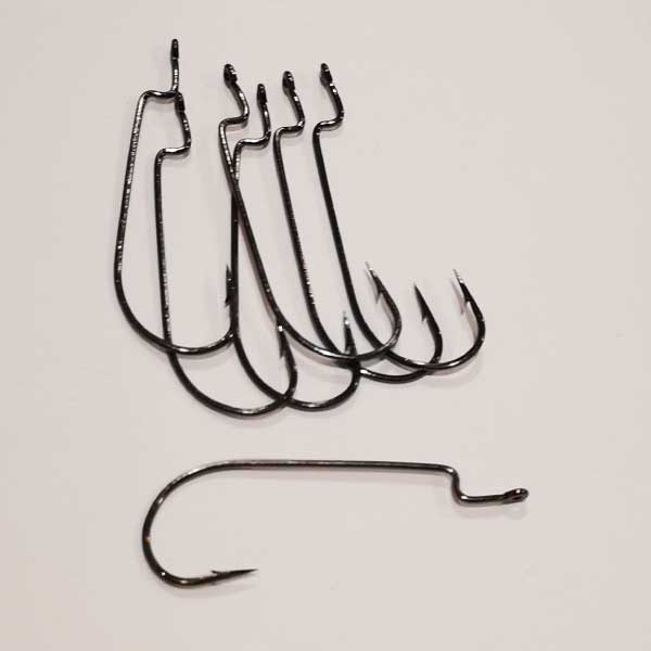 Worm Hooks Black Nickel #4 and #3/0 — ReproBaits Tackle